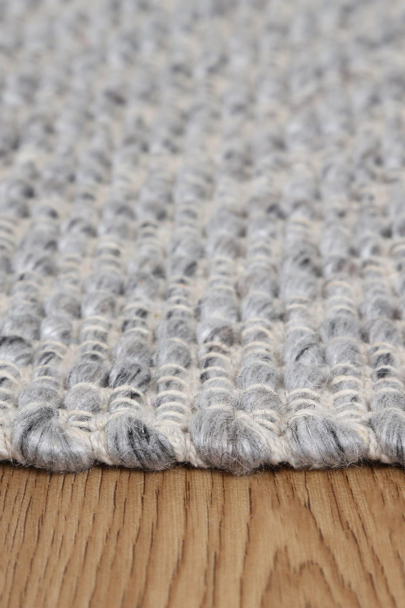 Basalt Grey Wool Blend Textured Grey Rug – RugsDirect