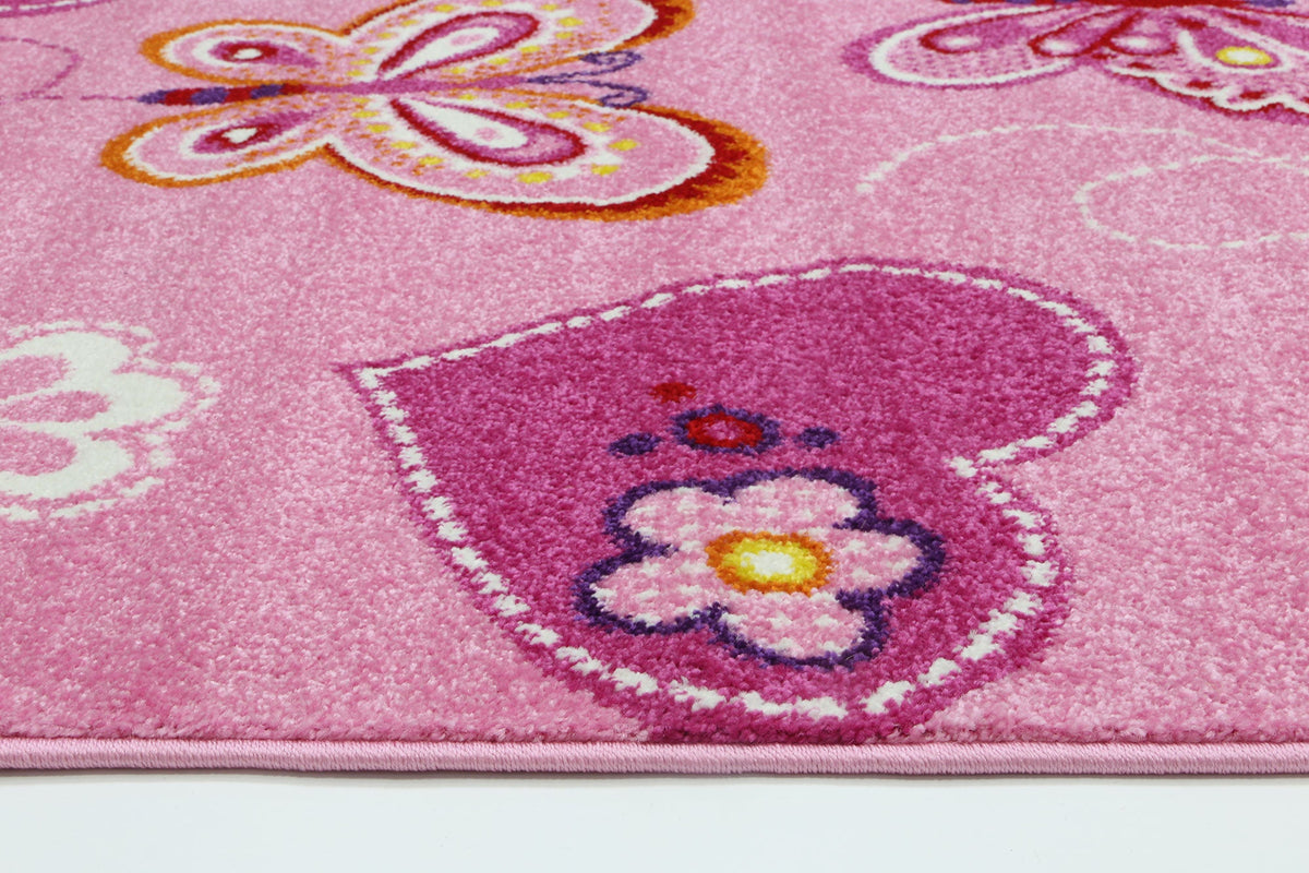 Happy Feet Beautiful Butterflies Pink Kids Rug – RugsDirect