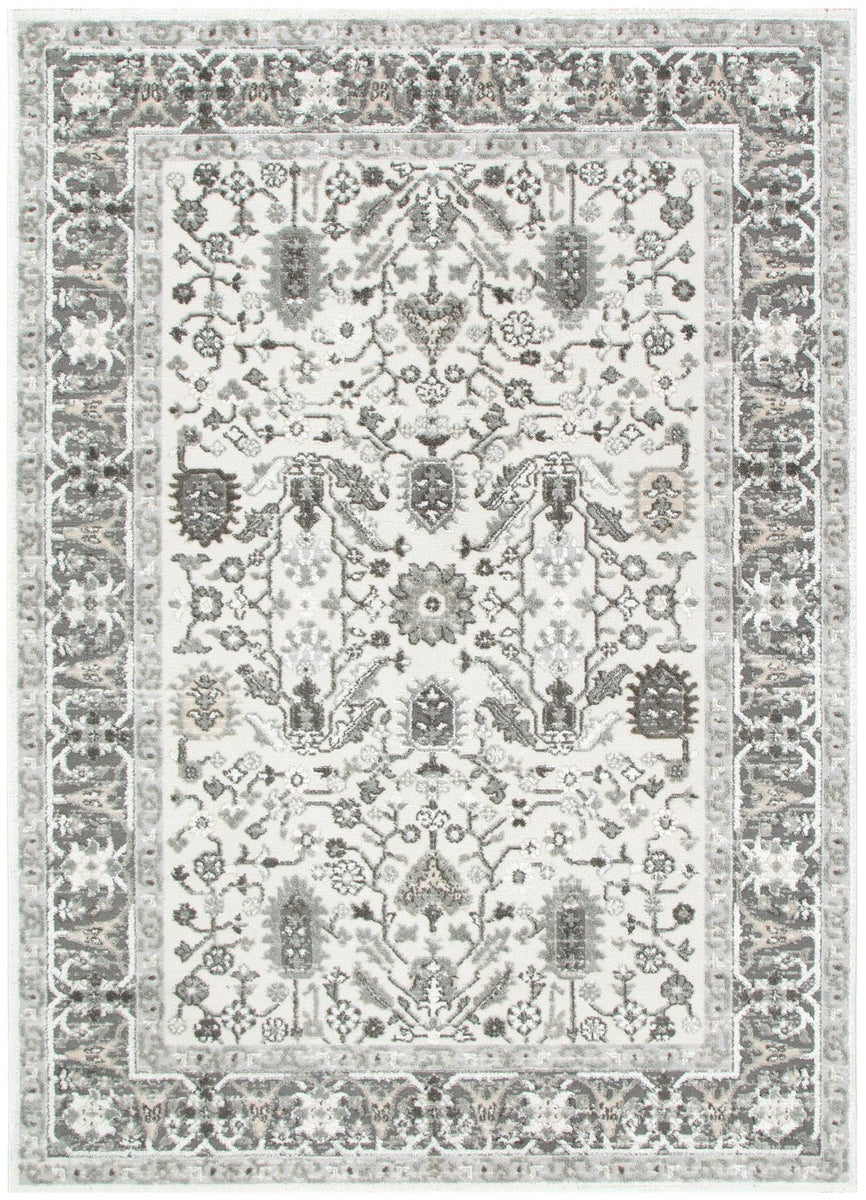 Sierra Oriental Border Grey Rug – RugsDirect