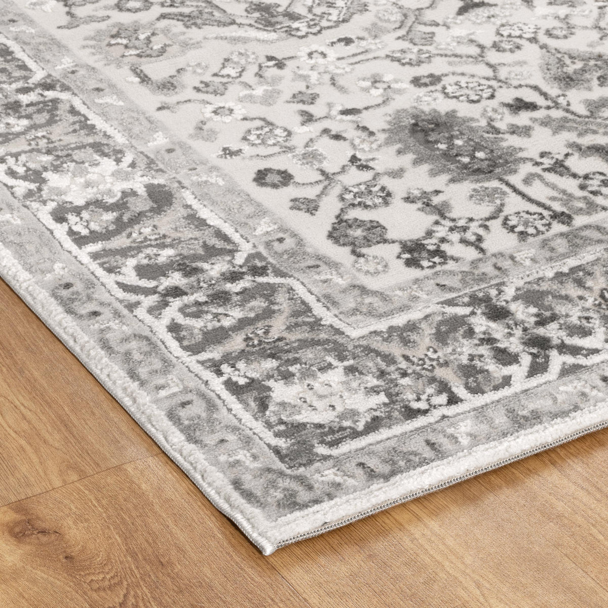 Sierra Oriental Border Grey Rug – RugsDirect